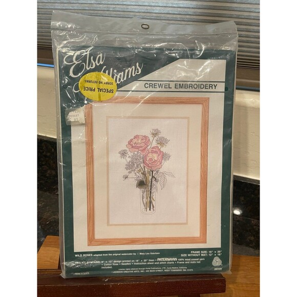 Accents | Elsa Williams Crewel Embroidery Kit Wild Roses 0320 New ...